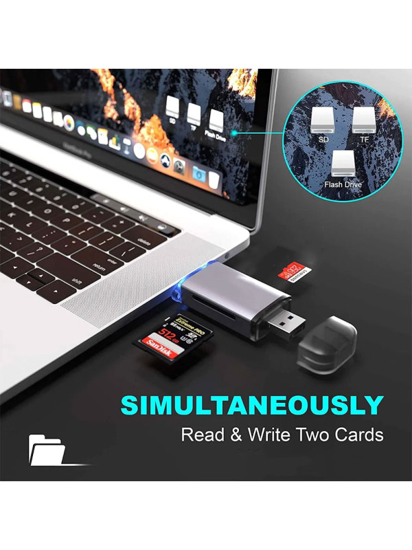 USB A, Micro USB & Type C Multiple Card Reader