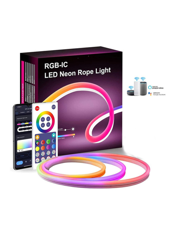 NEON ROPE LIGHT 5M IC NEON LED LIGHTS WITH MUSIC SYNC,IP67 WATERPROOF ...
