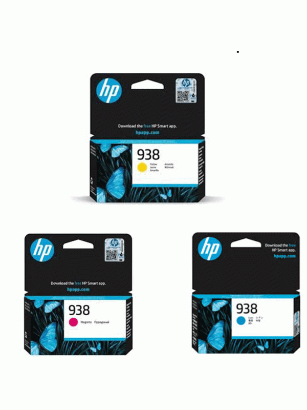Original HP 938 Ink Cartridge, Cyan, Magenta, Yellow | 4S6X5PE